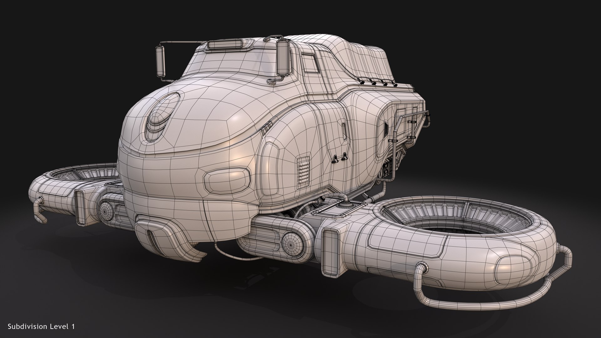 3D Model Sci-Fi Flying Hover Truck Space Fighter - TurboSquid 2351022