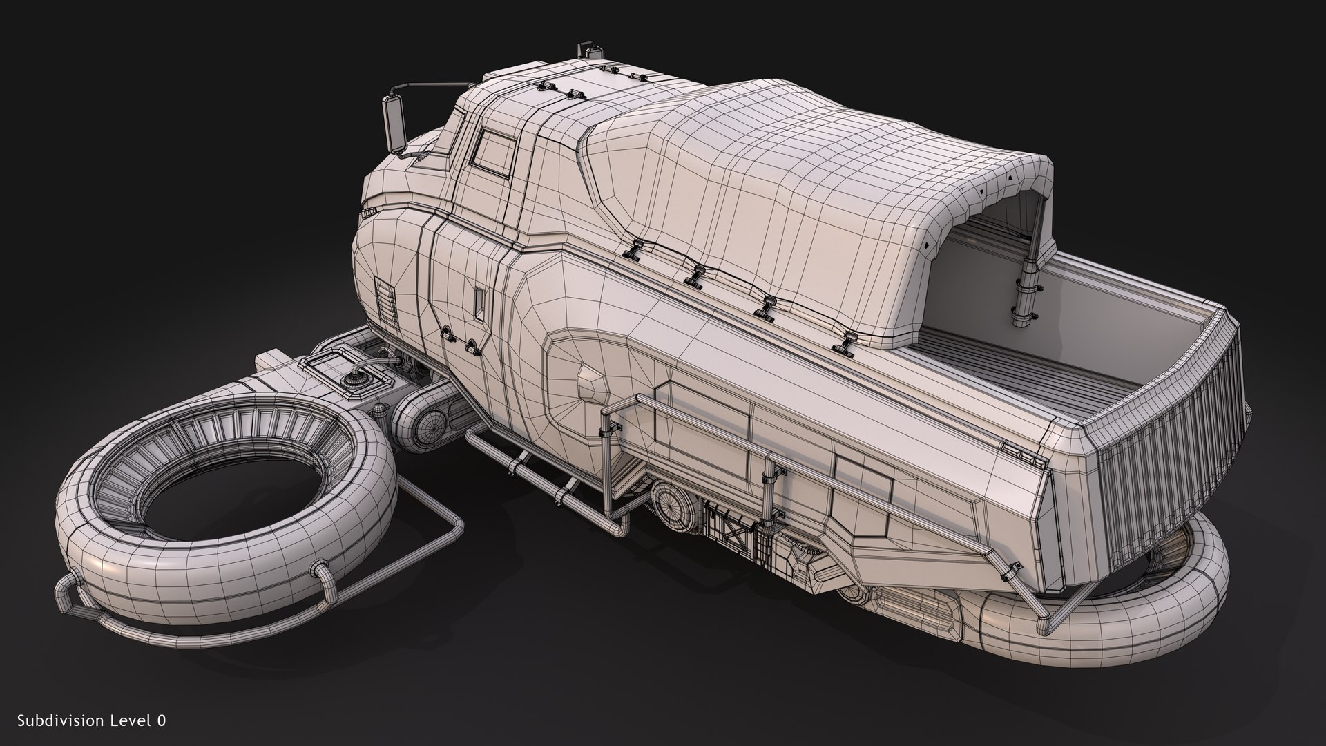 3D Model Sci-Fi Flying Hover Truck Space Fighter - TurboSquid 2351022