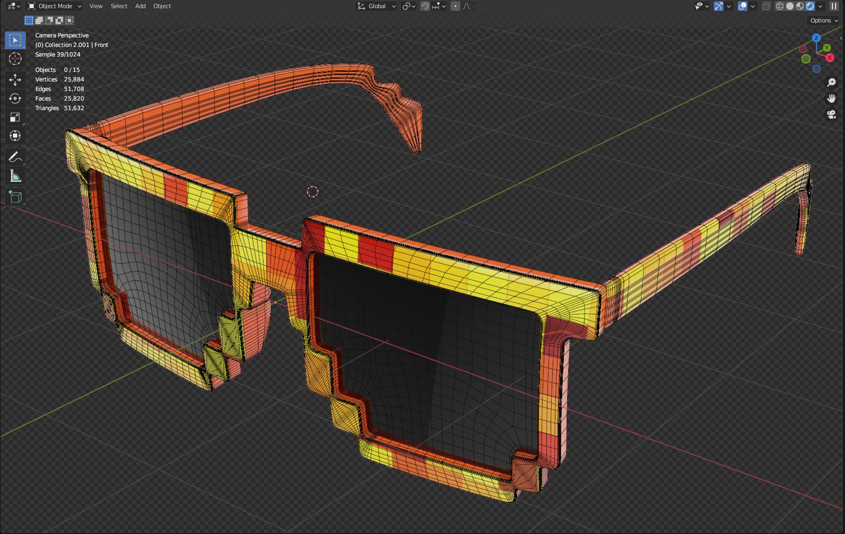 3D Pixel Style Sunglasses - TurboSquid 1960201