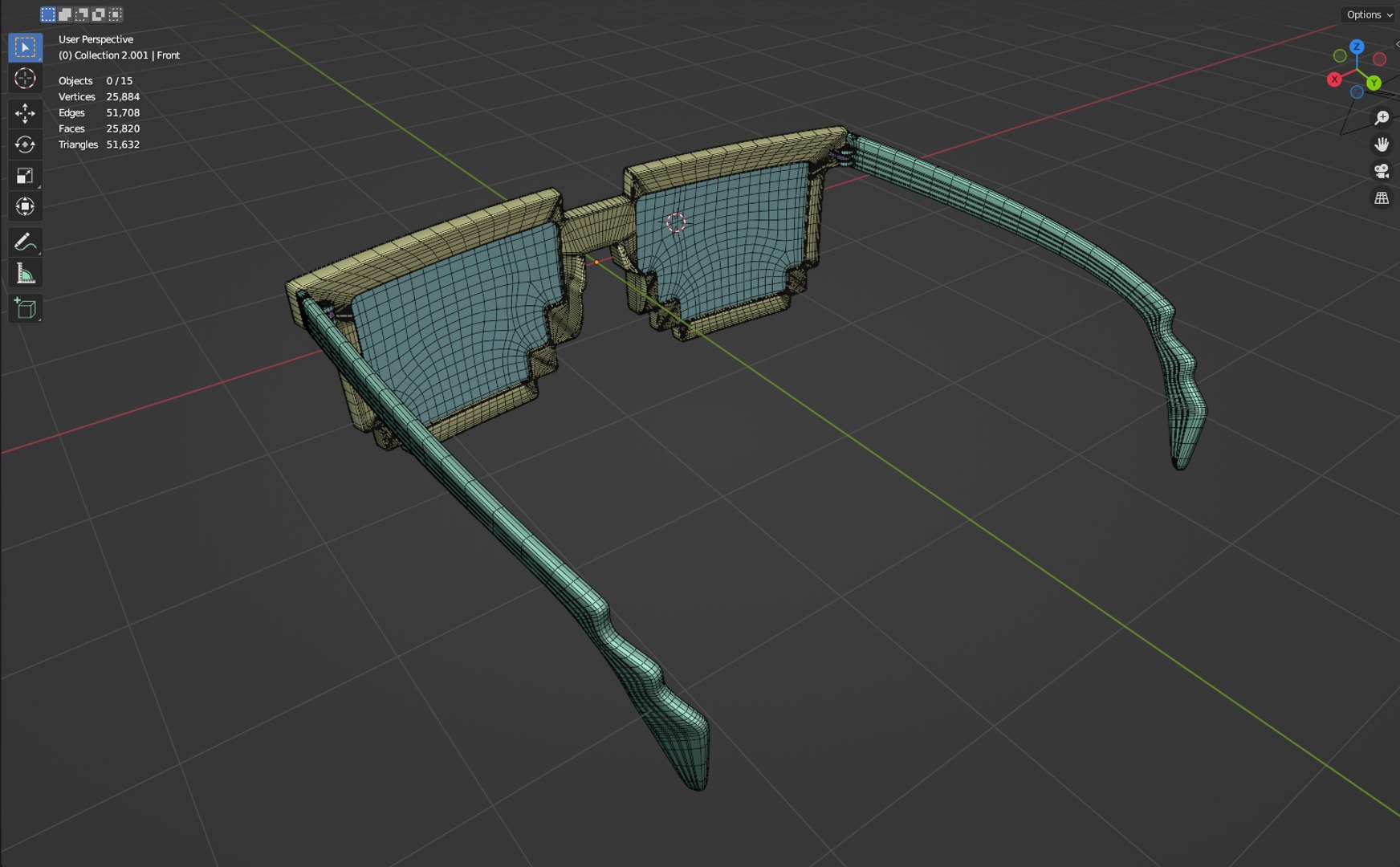 3D Pixel Style Sunglasses - TurboSquid 1960201