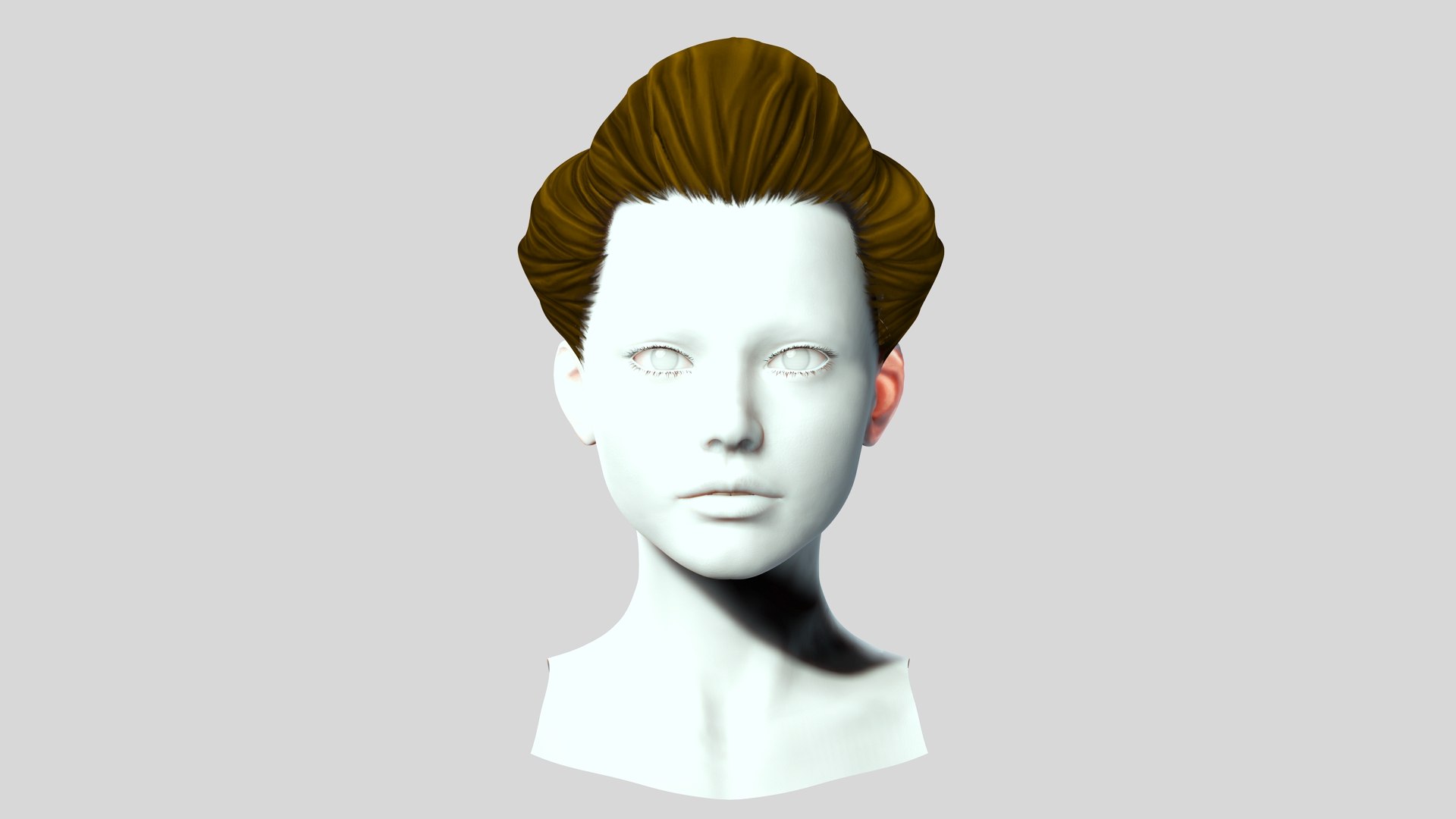Female Bun Hair Style Low-poly 3D - TurboSquid 2225669