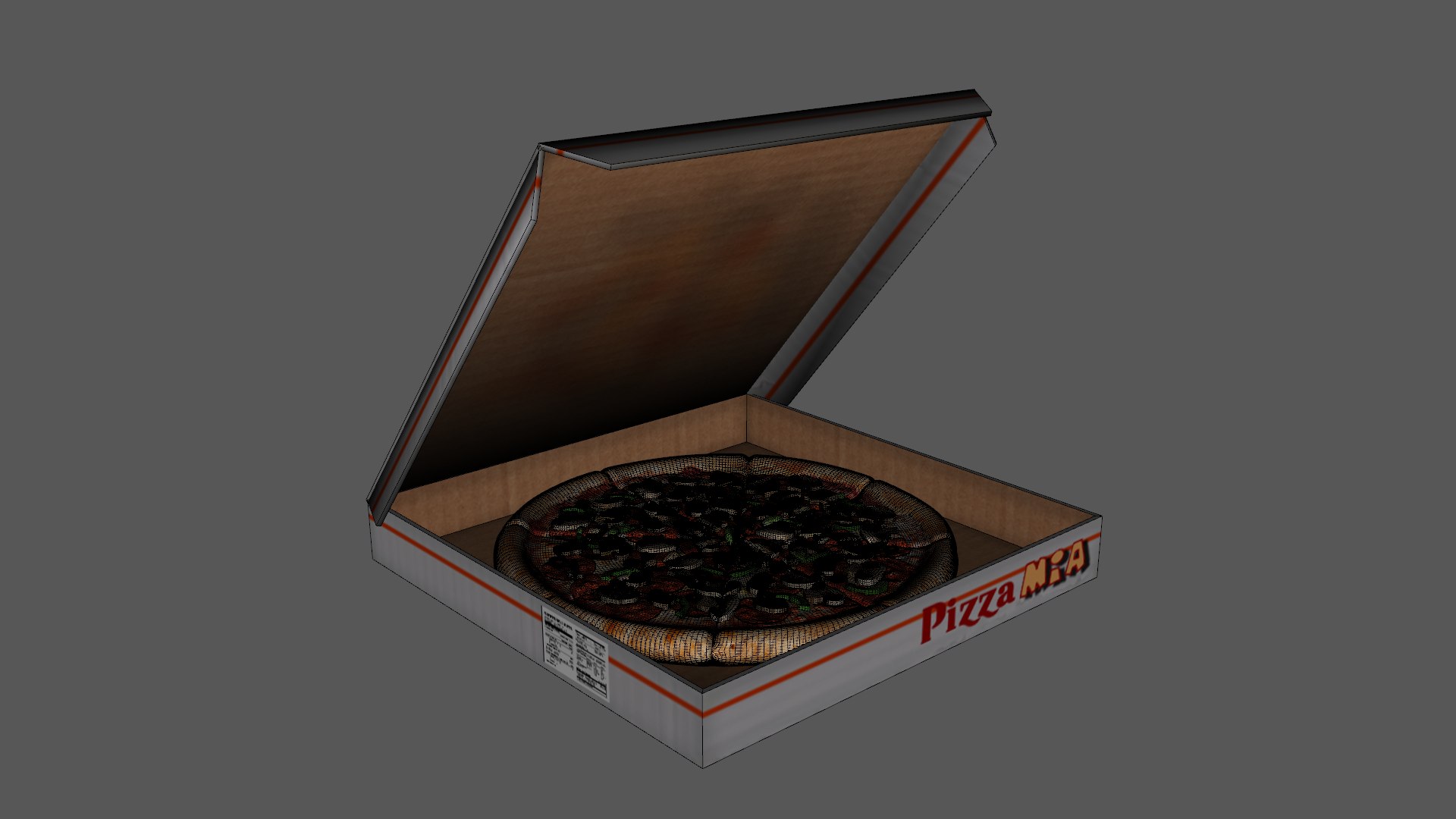 3D Pizza With Box Low-poly 3D Model - TurboSquid 2354749
