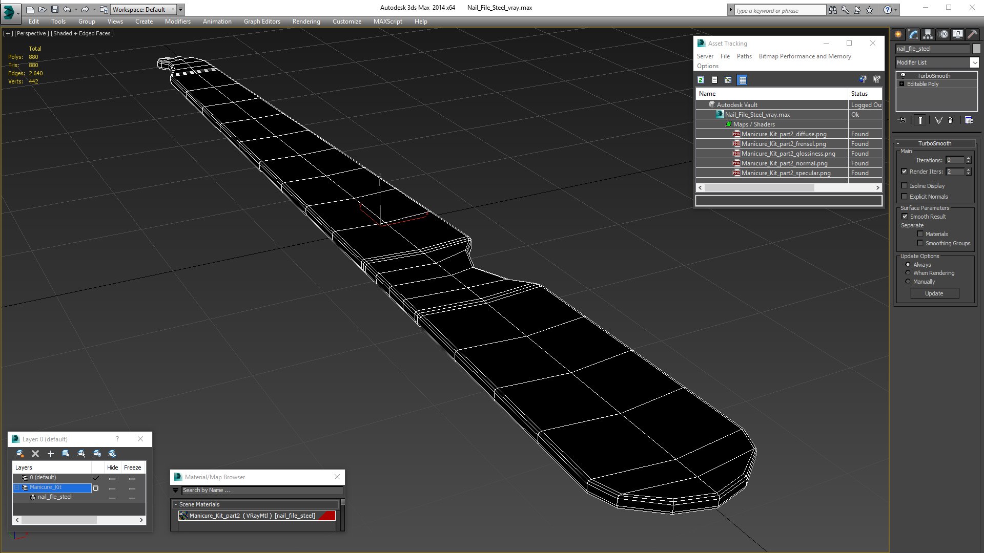 3D Nail File Steel Model - TurboSquid 1486889