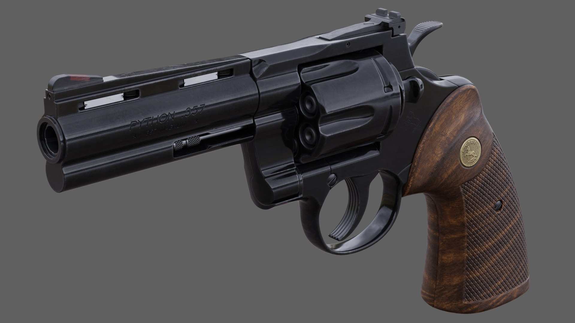 Colt Python 357 4 Inch Black 3D - TurboSquid 2035881
