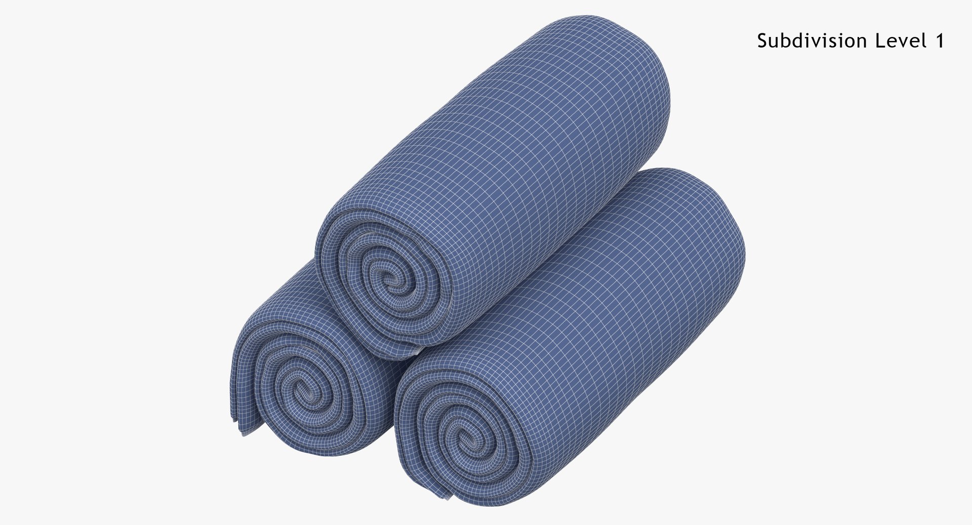 Prop 21 Rolled Towels Blue Three 3D Model - TurboSquid 2146804