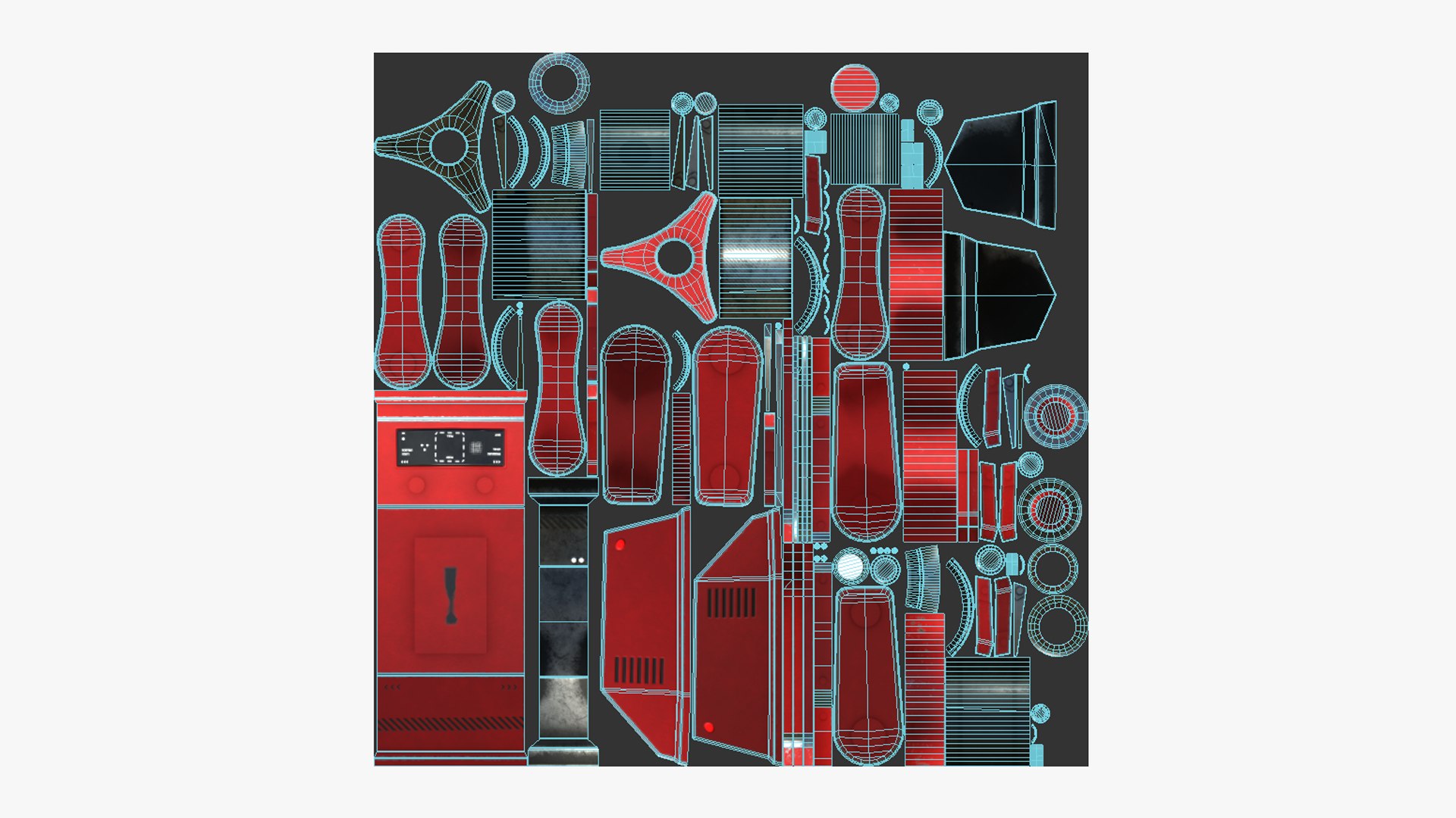 Robotic Hand A04 Red - Machinery Industrial Design 3D model ...