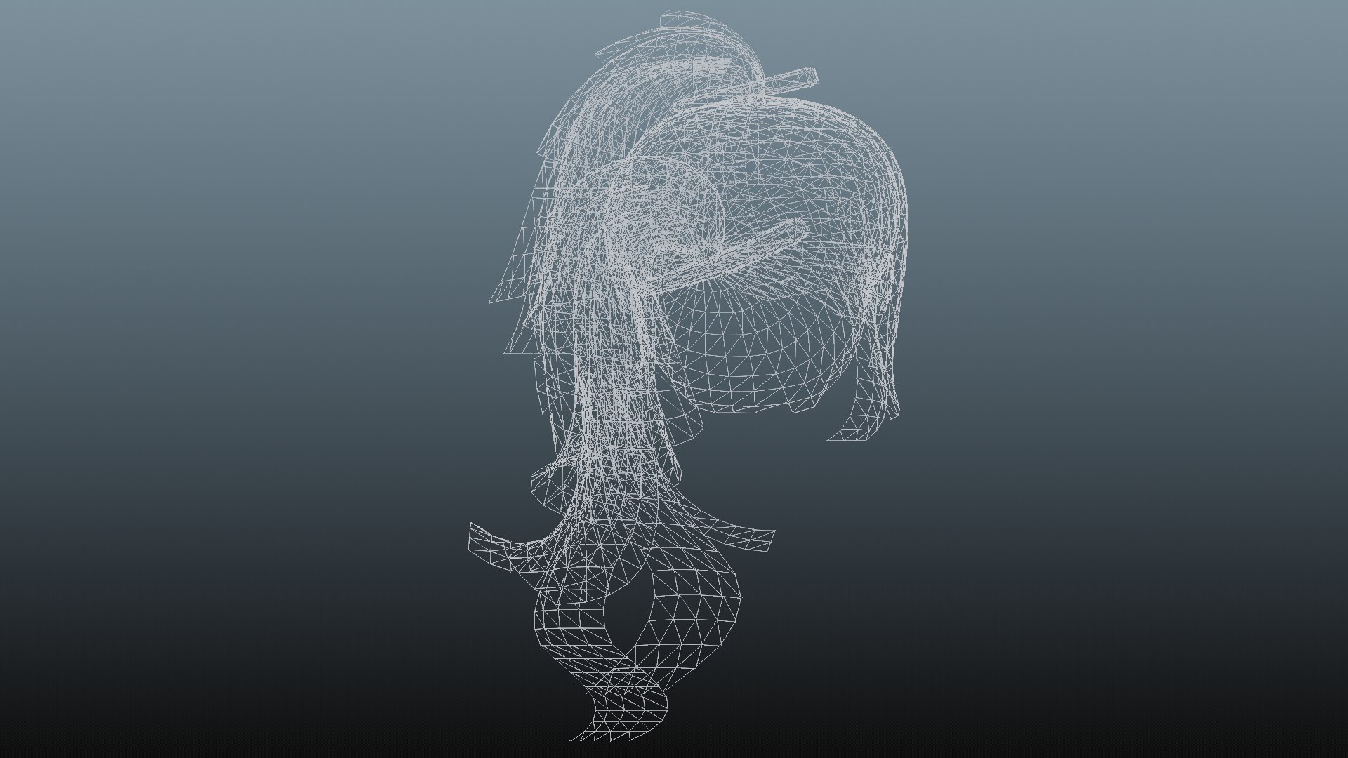 3D Female Hair Low Poly 4 Colors - TurboSquid 2129868