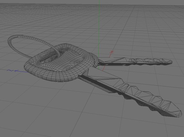3d car keys ring model