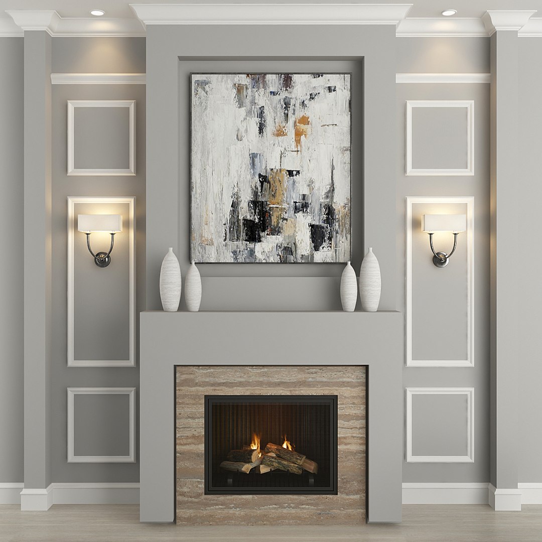 3D model fireplace firewood - TurboSquid 1284480