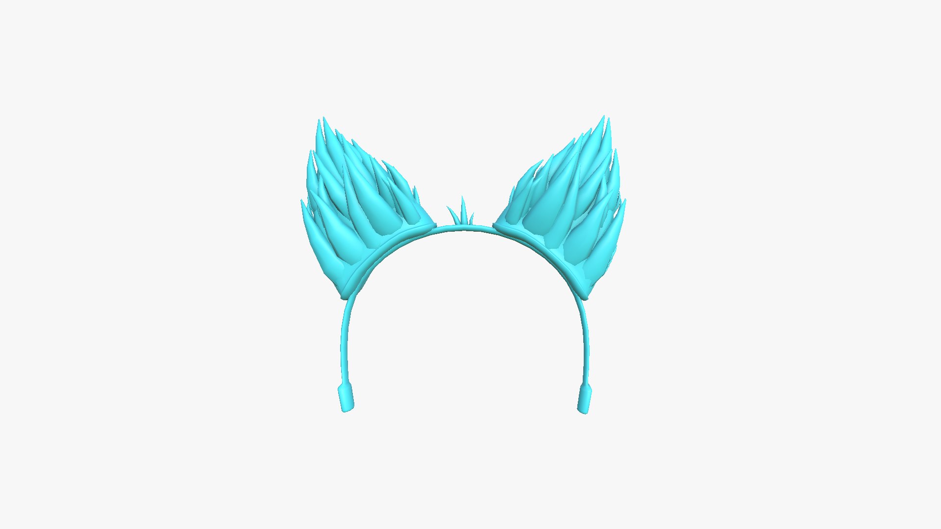 3D Furry Ears Tiara A05 Brown - Headband Character Design Model ...
