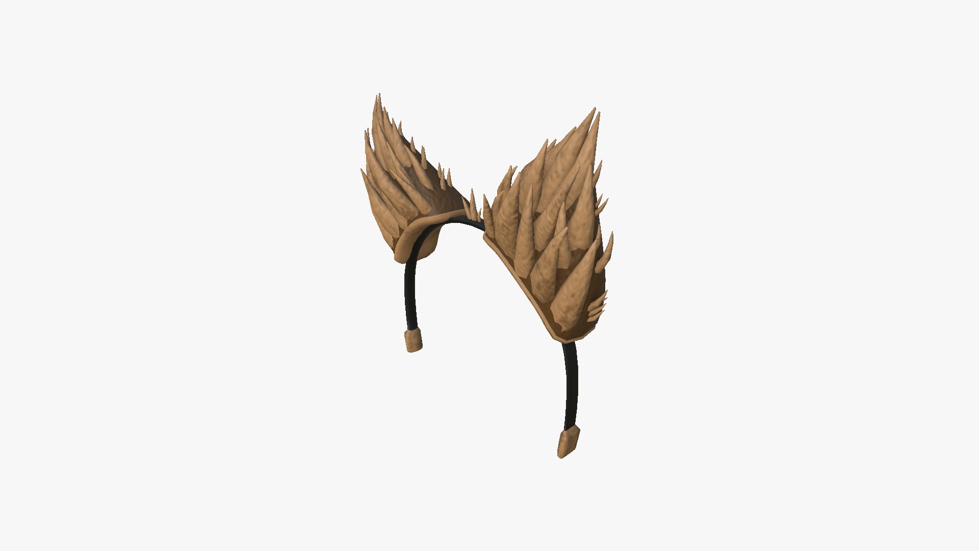 3D Furry Ears Tiara A05 Brown - Headband Character Design Model ...