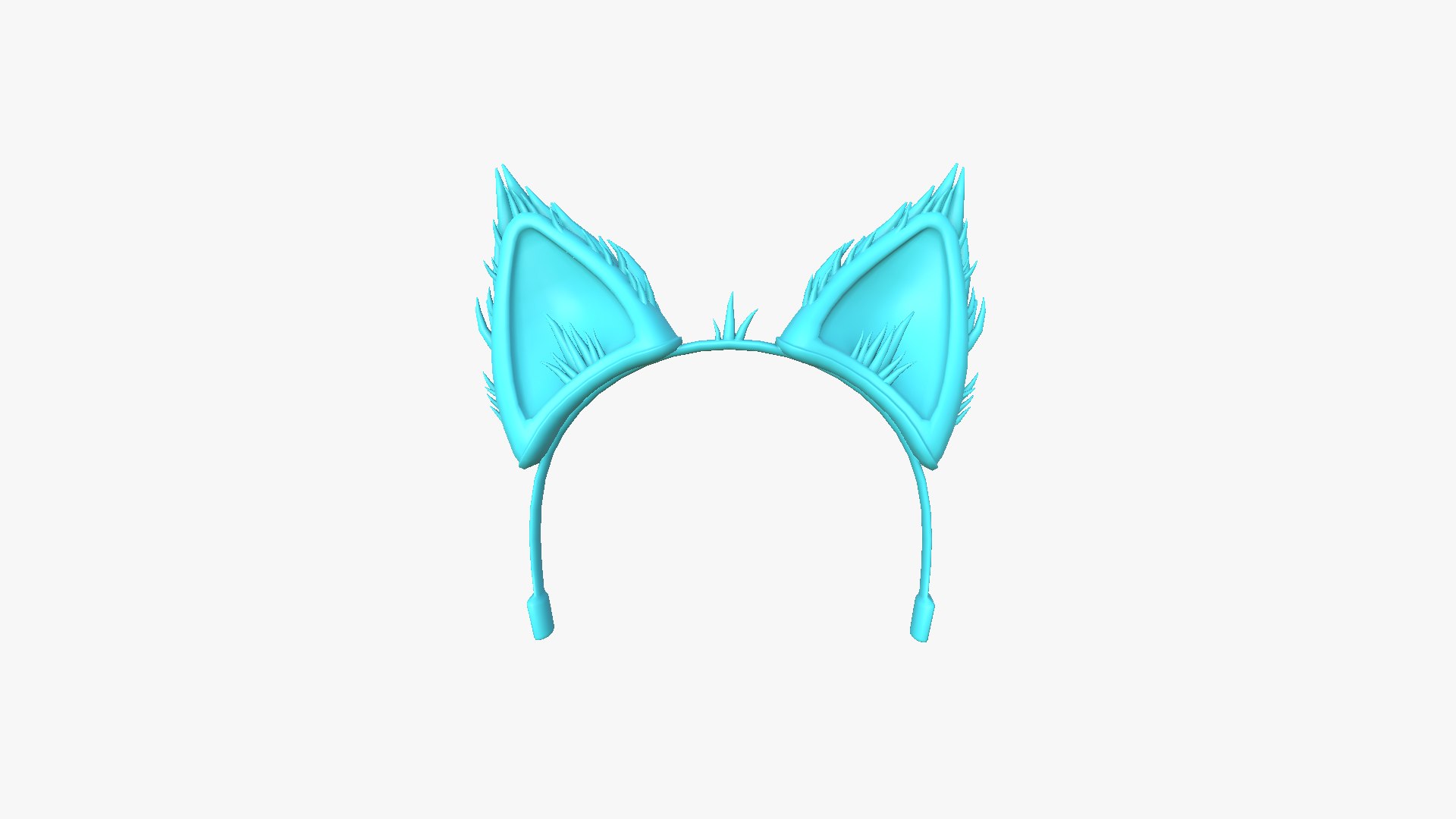 3D Furry Ears Tiara A05 Brown - Headband Character Design Model ...