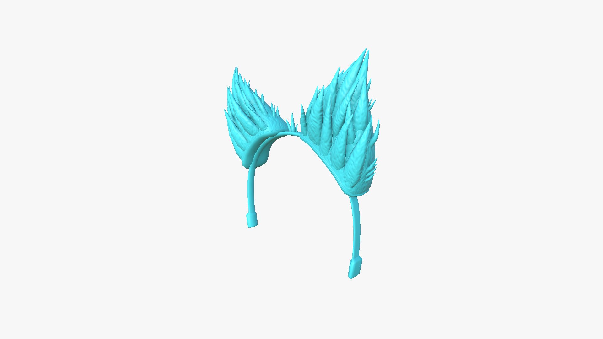 3D Furry Ears Tiara A05 Brown - Headband Character Design Model ...