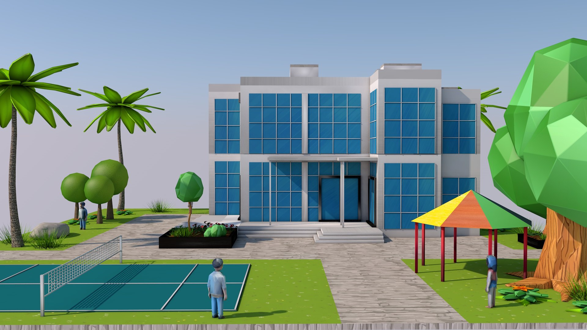 3D Low Poly School 3D Model Cartoon Style Model - TurboSquid 2282412