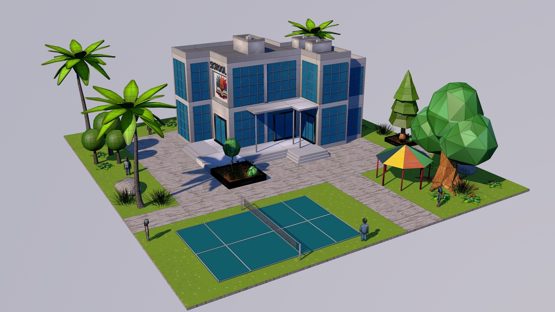 3D Low Poly School 3D Model Cartoon Style Model - TurboSquid 2282412