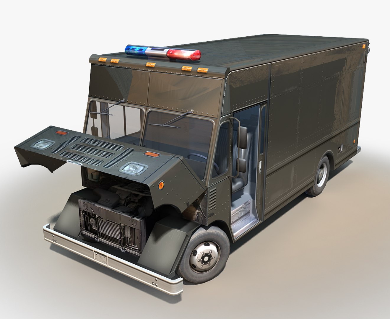 3D Step Van Unlettered Police Swat - TurboSquid 1355435