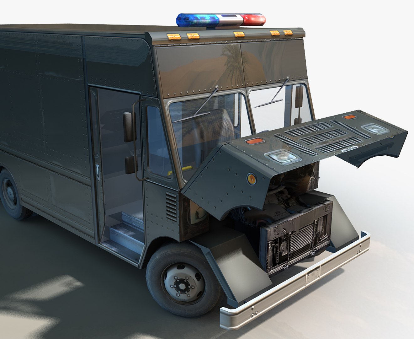 3D Step Van Unlettered Police Swat - TurboSquid 1355435