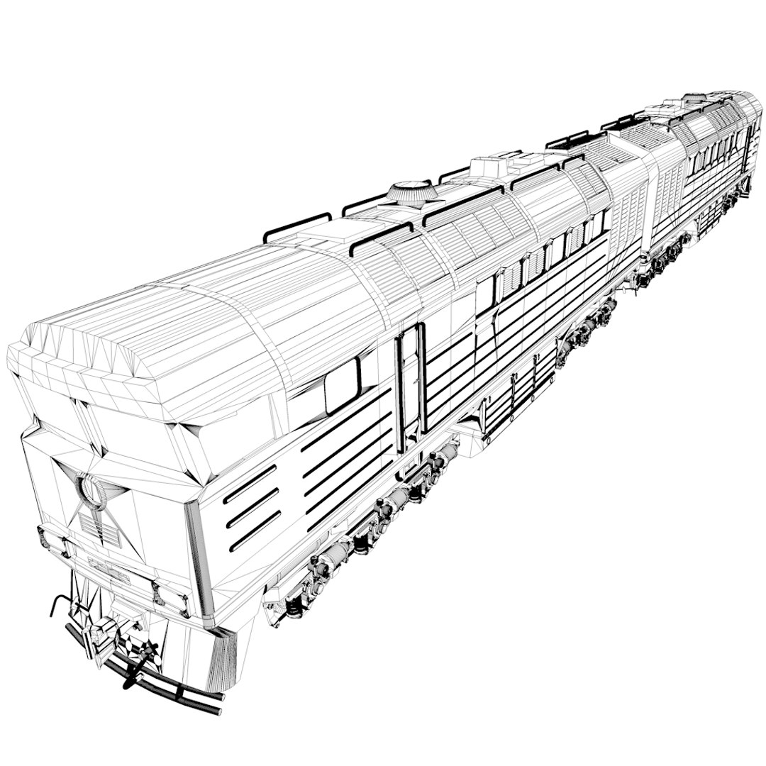 3d model of soviet diesel locomotive 2te116