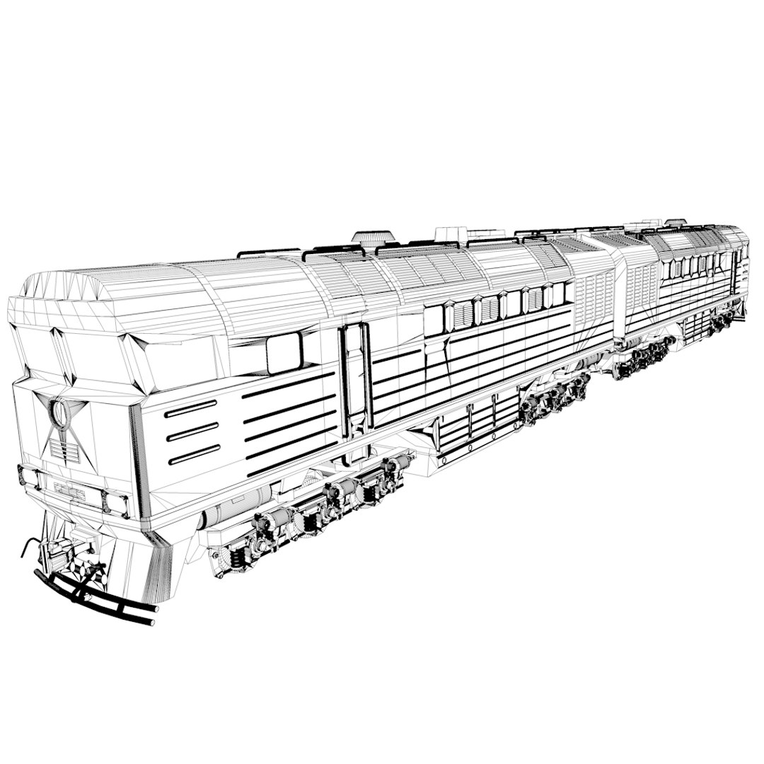 3d model of soviet diesel locomotive 2te116