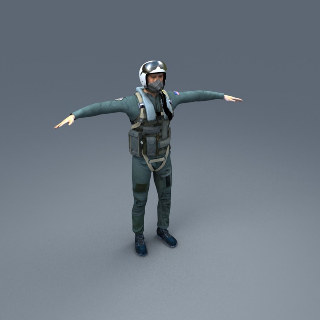 Air Force Pilot 3d Model