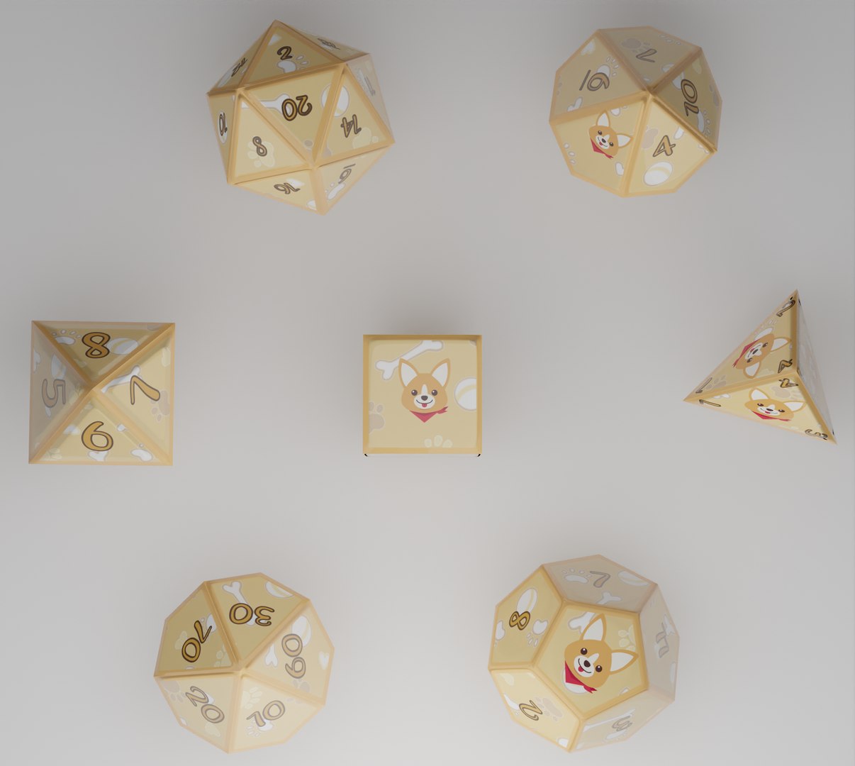 Corgi Low Poly Dice 3D Model - TurboSquid 2232538