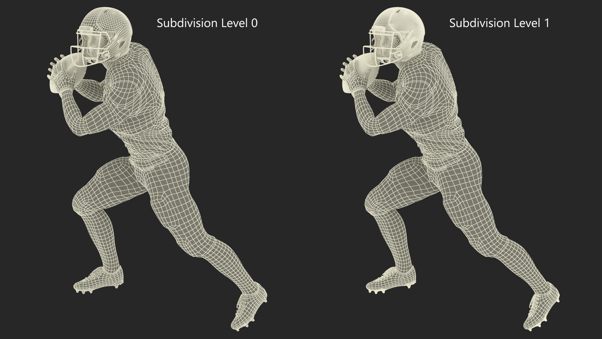 3D American Football Player Red Uniform Running The Ball - TurboSquid ...