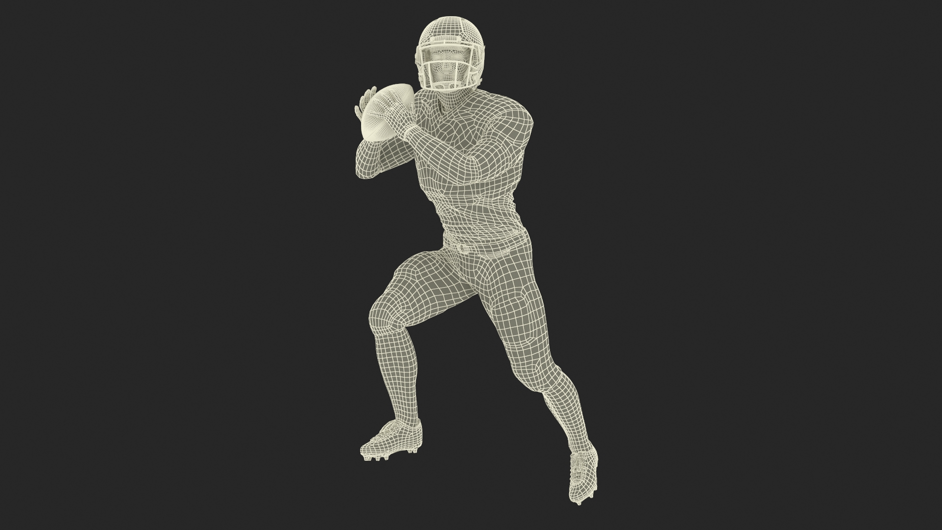 3D American Football Player Red Uniform Running The Ball - TurboSquid ...