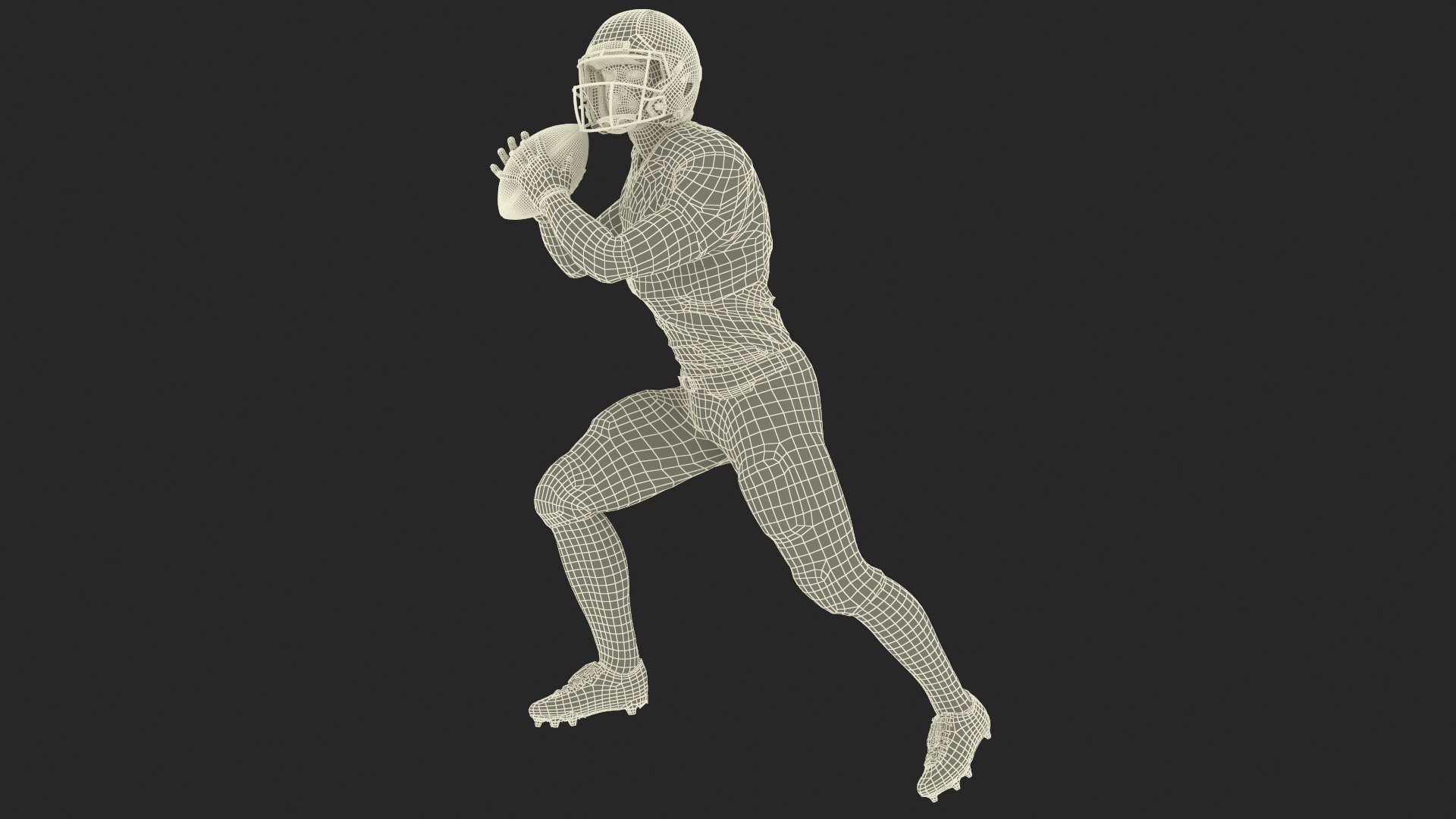 3D American Football Player Red Uniform Running The Ball - TurboSquid ...