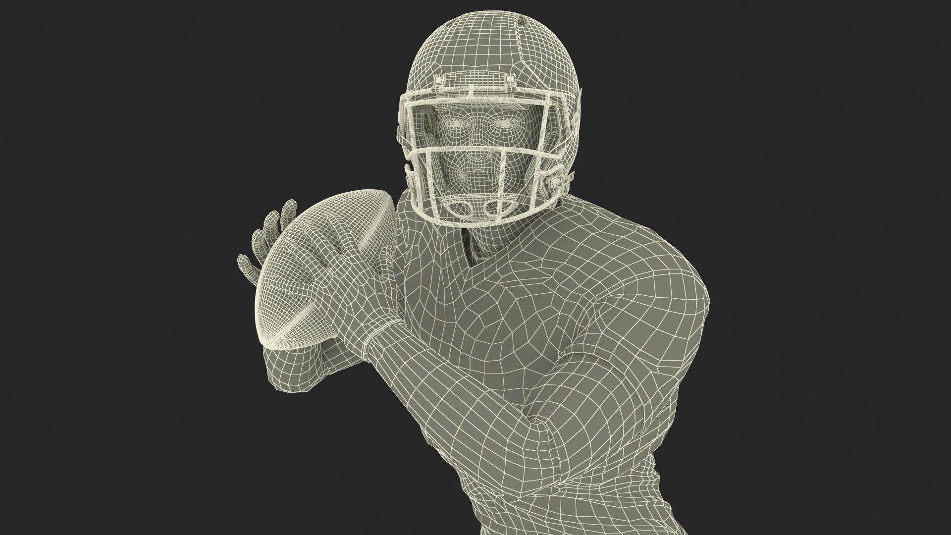 3D American Football Player Red Uniform Running The Ball - TurboSquid ...