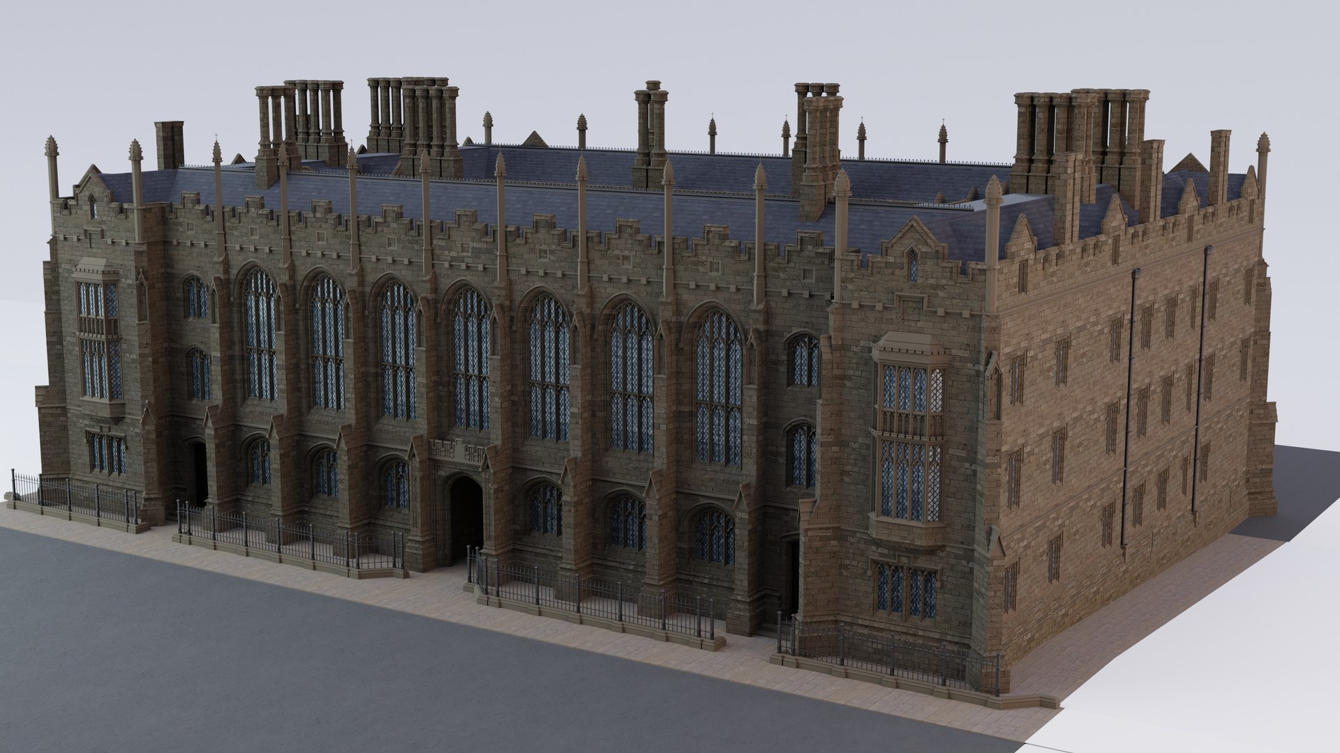 Gothic Building School 3D Model - TurboSquid 1669927