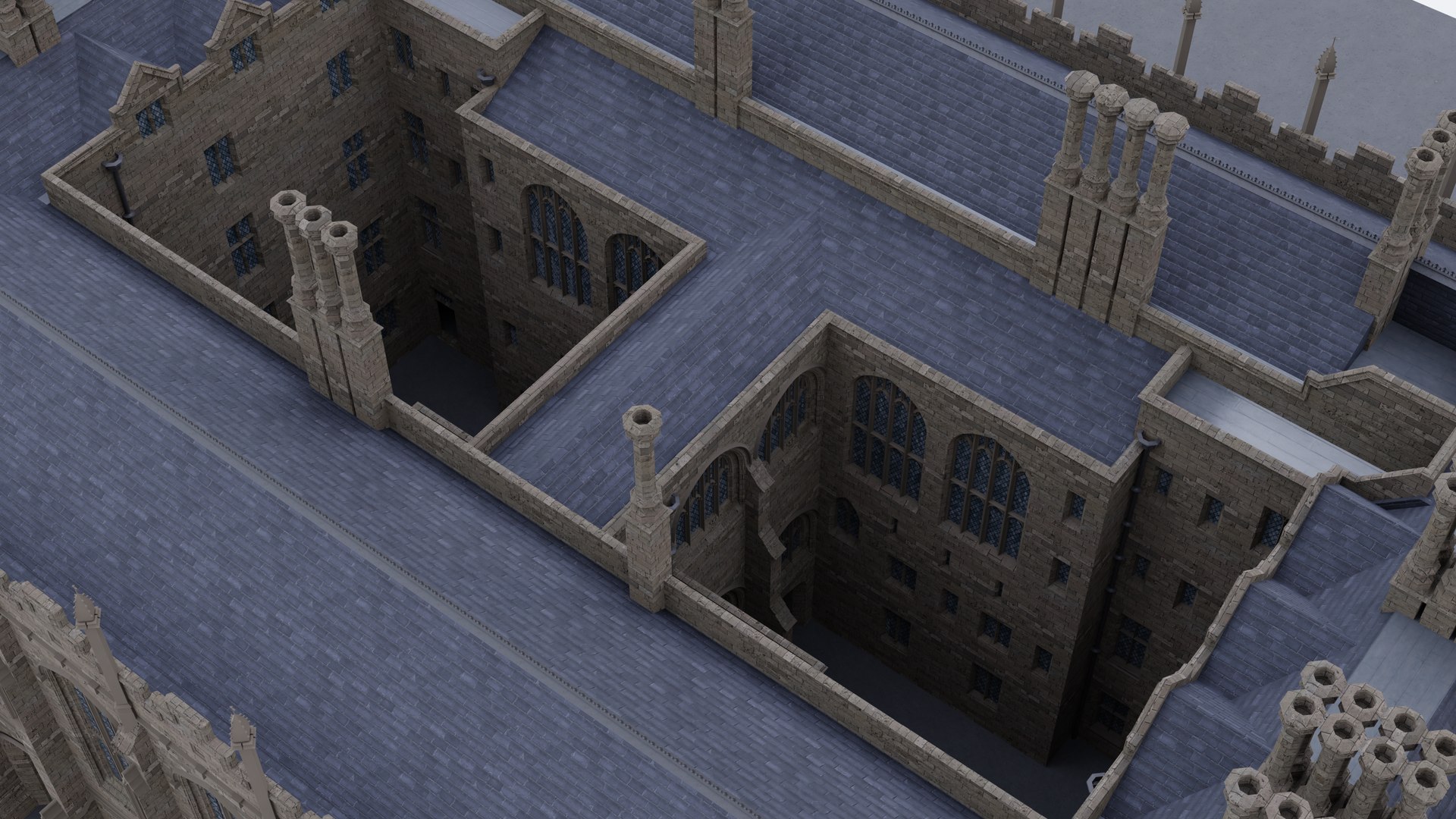 Gothic Building School 3D Model - TurboSquid 1669927