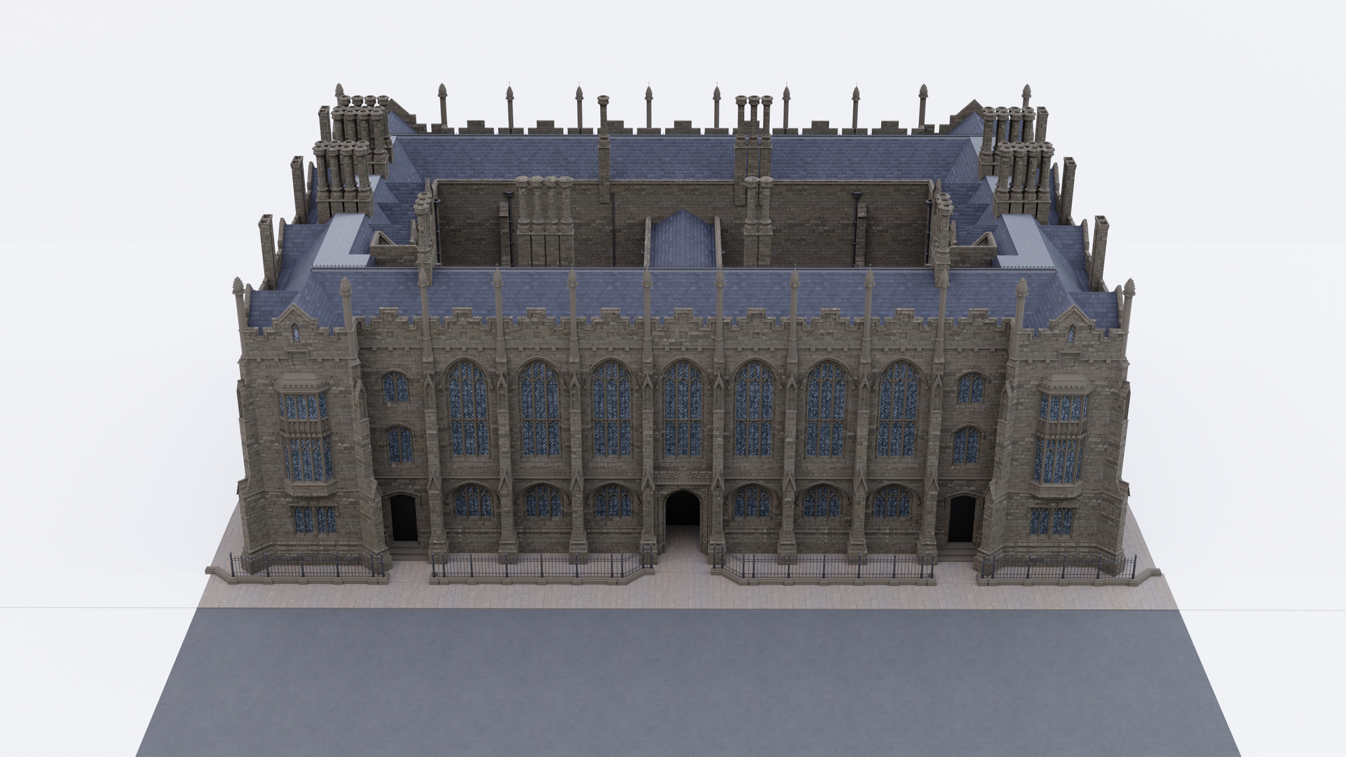 Gothic Building School 3D Model - TurboSquid 1669927