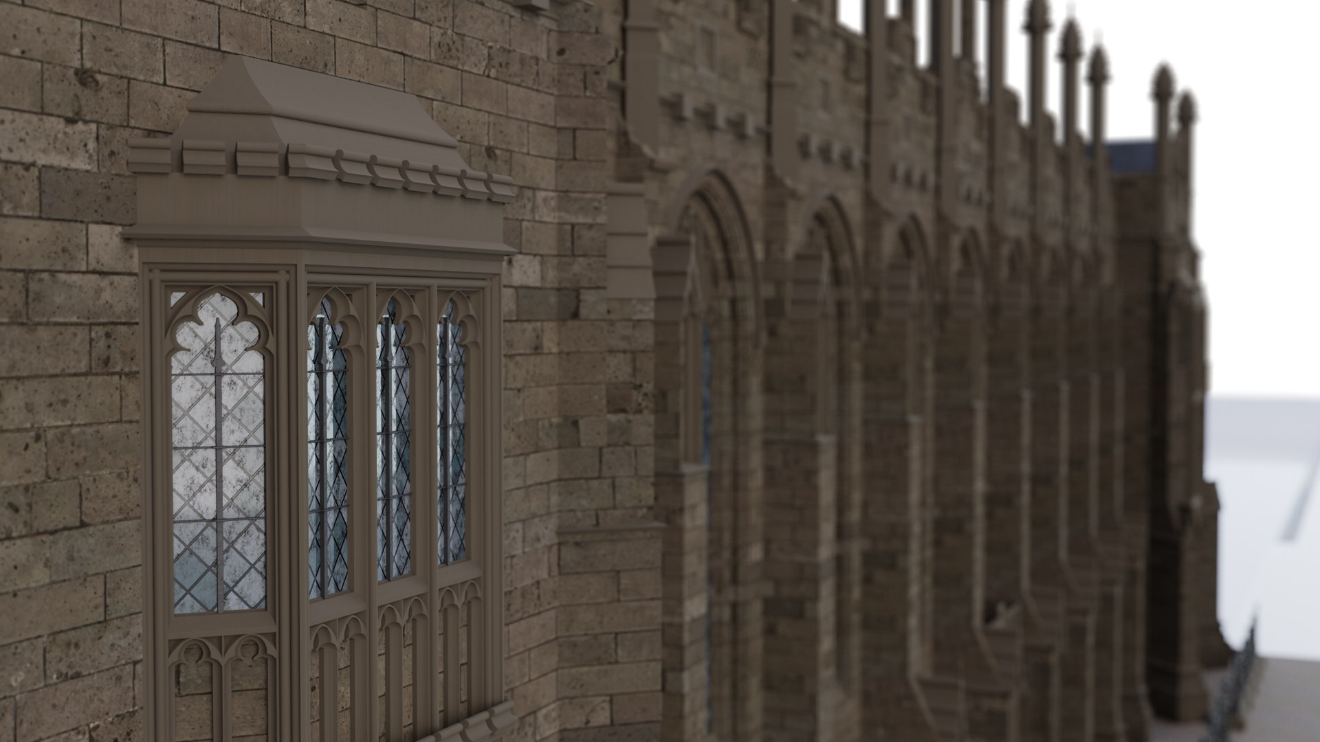 Gothic Building School 3D Model - TurboSquid 1669927