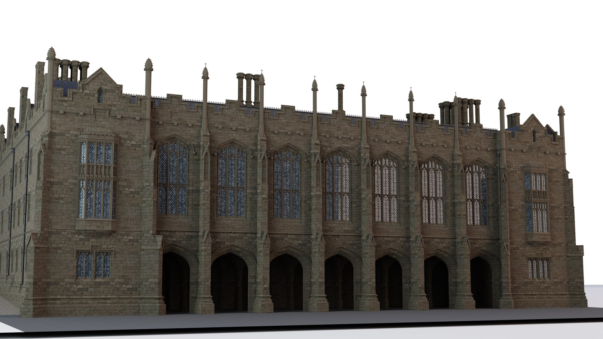 Gothic Building School 3D Model - TurboSquid 1669927