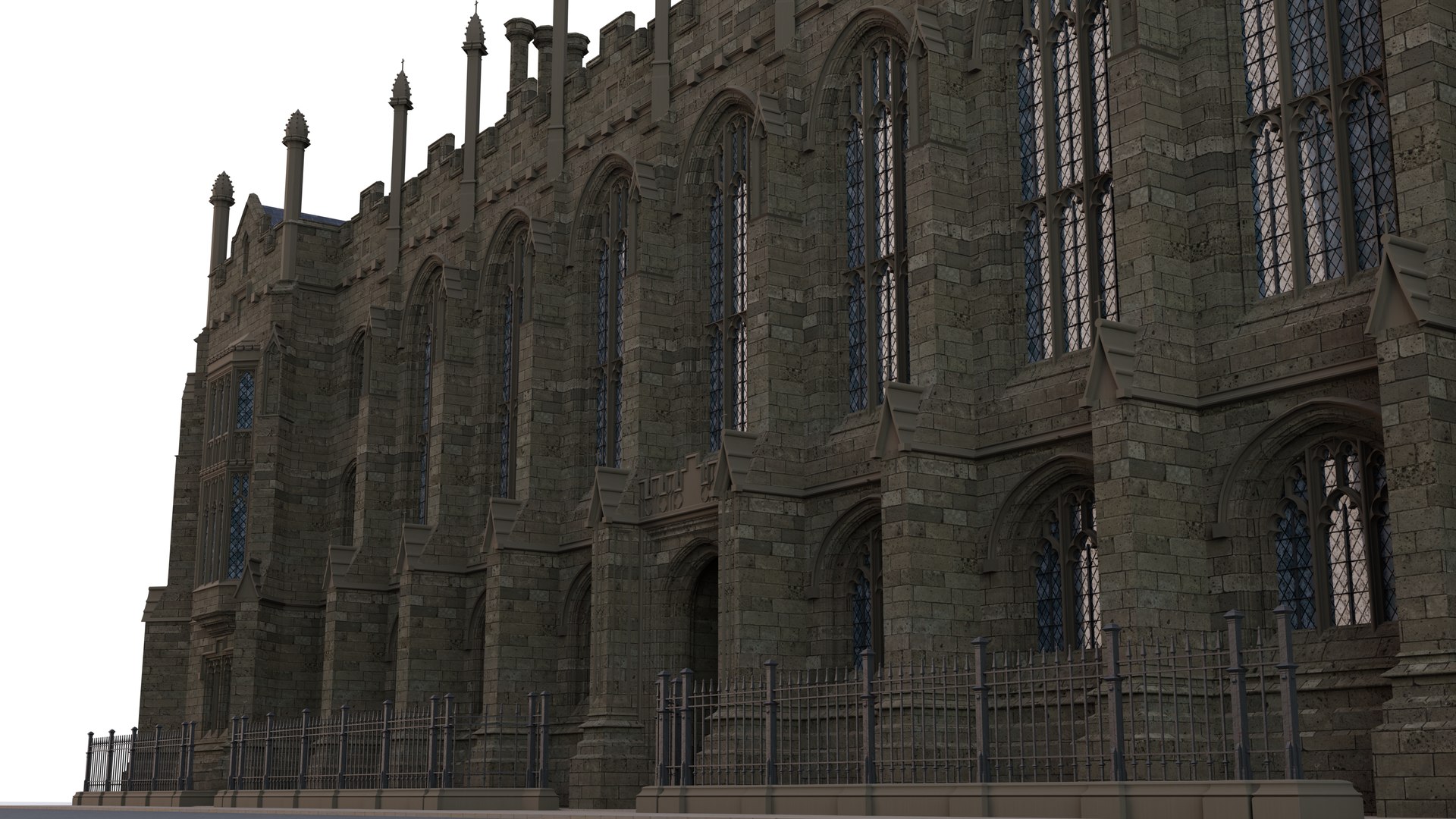 Gothic Building School 3D Model - TurboSquid 1669927
