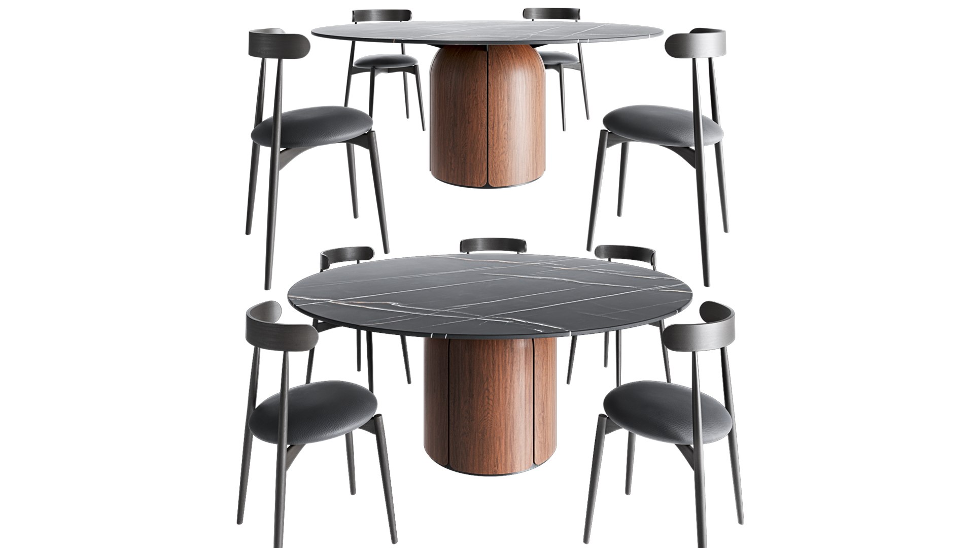 3D Bloom Table Milla Milli And LOttocento Ottavia Chair - TurboSquid ...