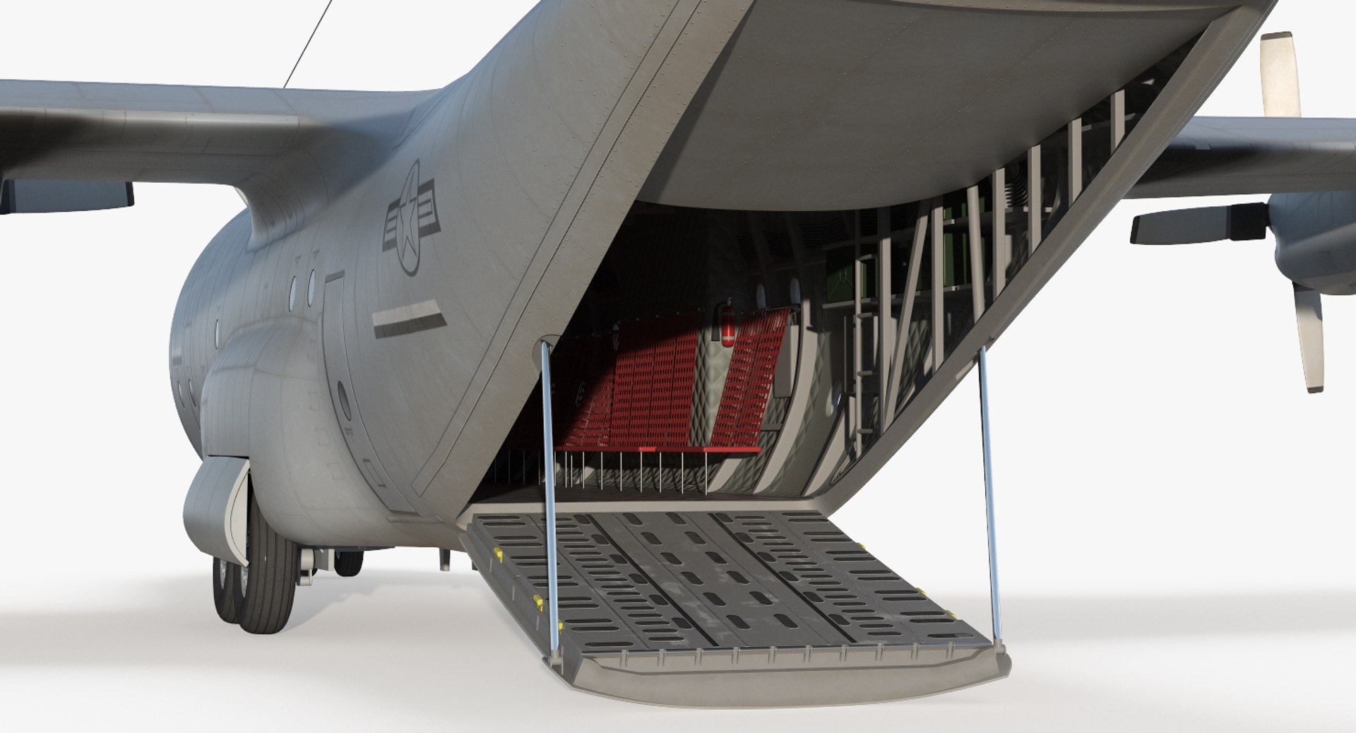 3d model lockheed c-130 hercules military transport