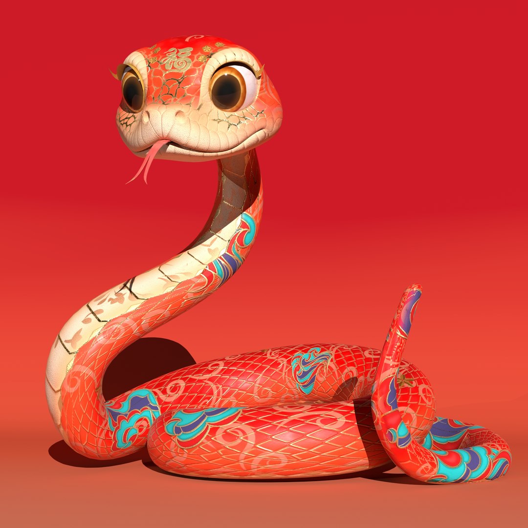 Lunar New Year Snake Cartoon Snake 3D Model - TurboSquid 2299854