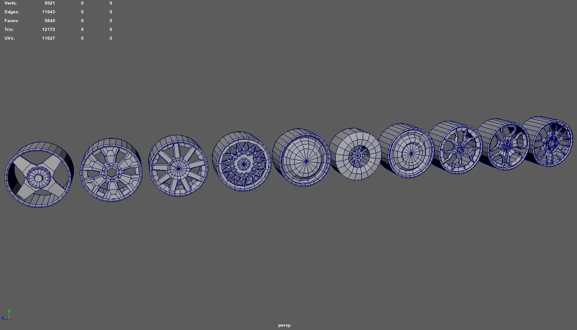 3D Low Poly Wheel Pack 01 - TurboSquid 2091149
