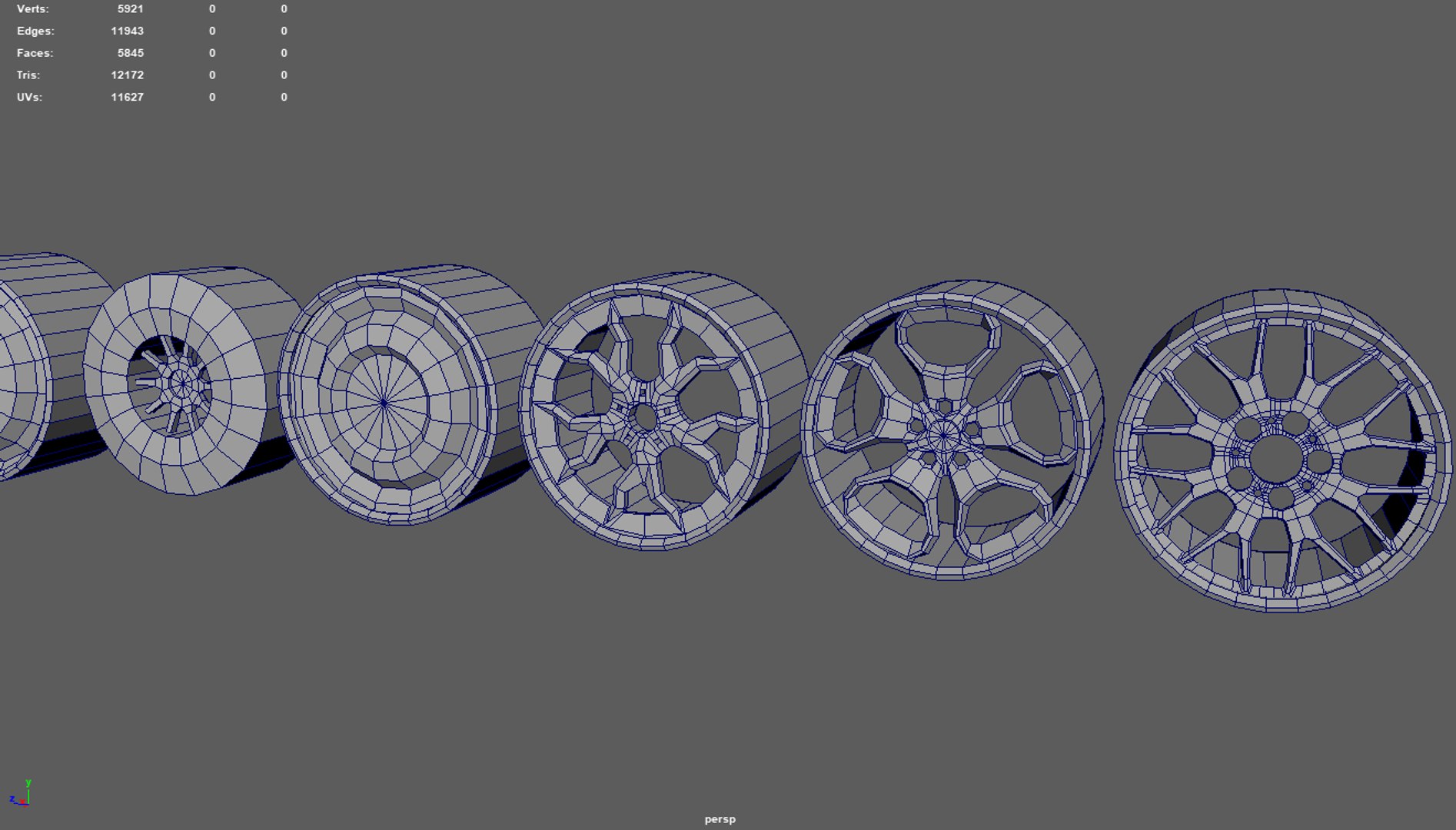 3D Low Poly Wheel Pack 01 - TurboSquid 2091149