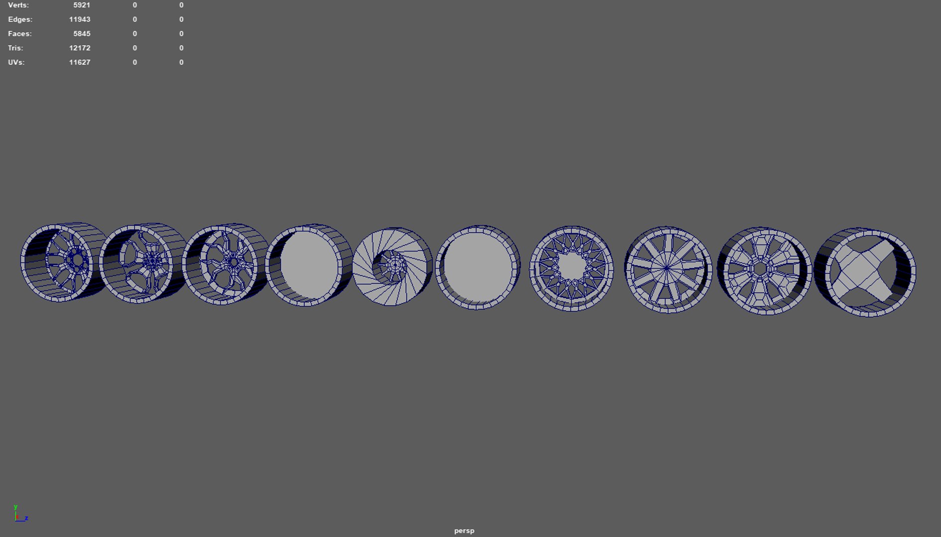 3D Low Poly Wheel Pack 01 - TurboSquid 2091149