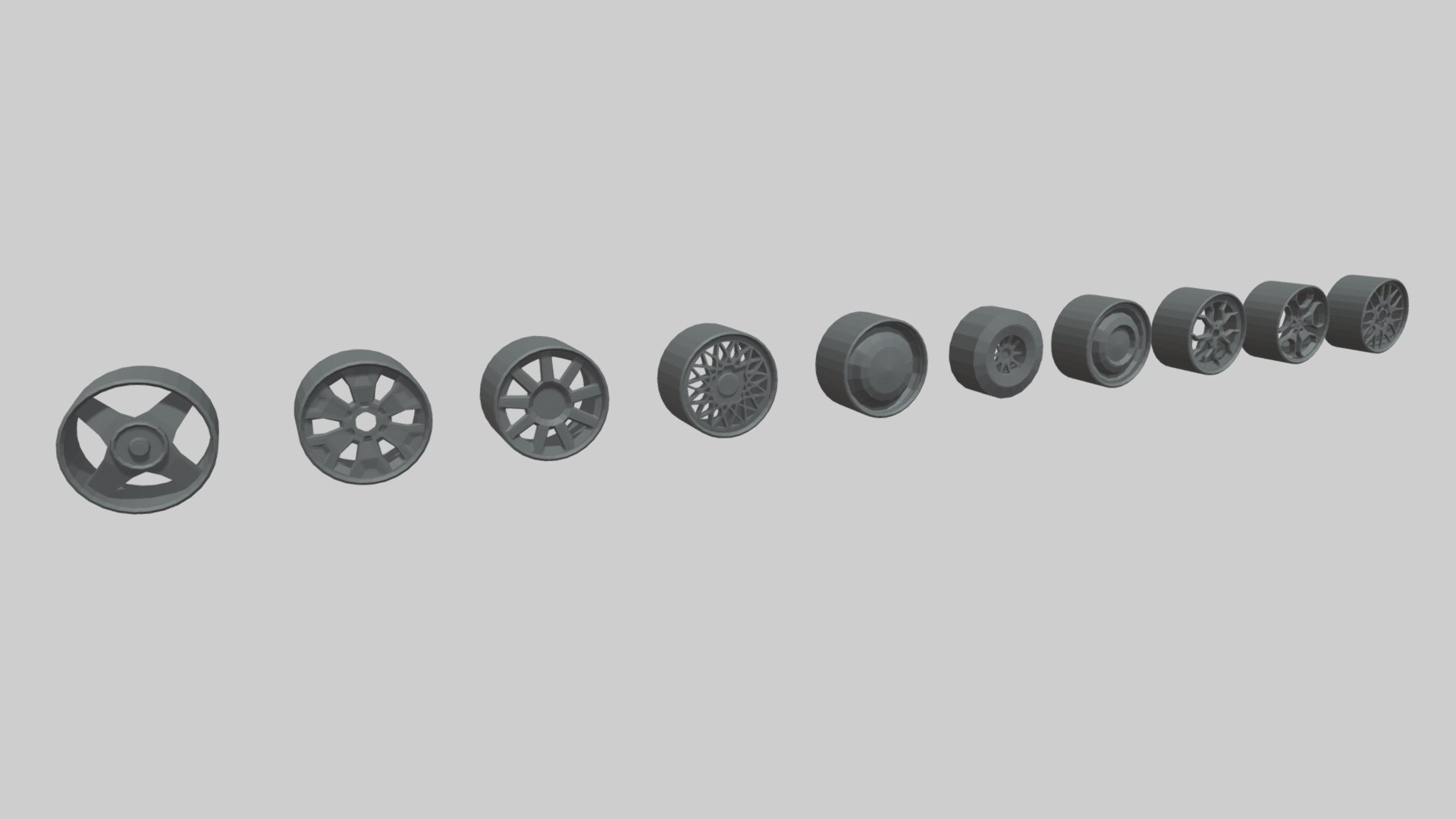 3D Low Poly Wheel Pack 01 - TurboSquid 2091149