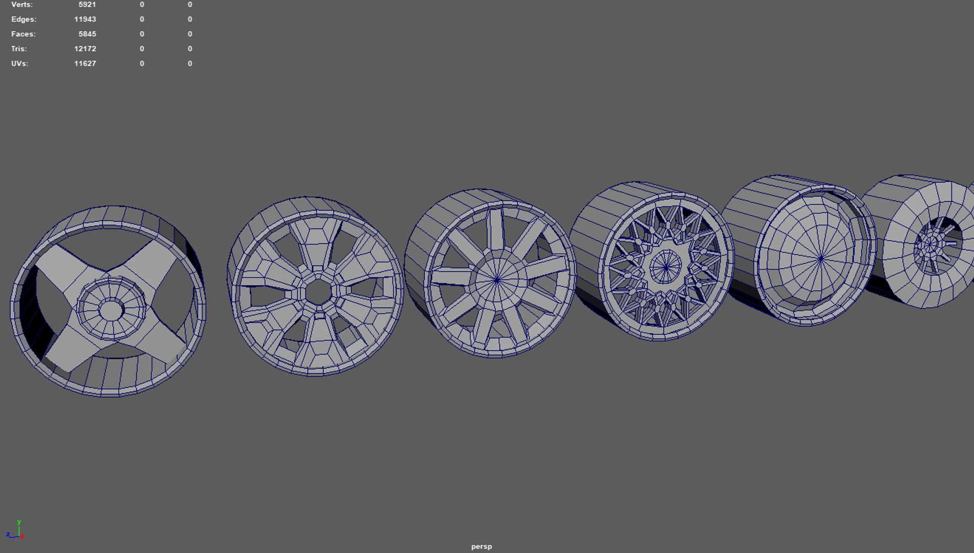 3D Low Poly Wheel Pack 01 - TurboSquid 2091149