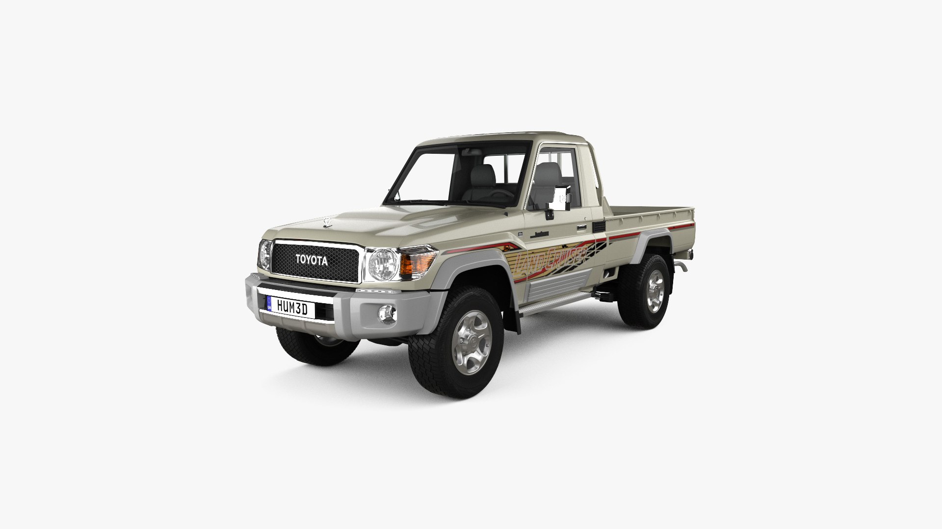Toyota Land Cruiser Single Cab Pickup LX 2024 3D-Modell - TurboSquid ...