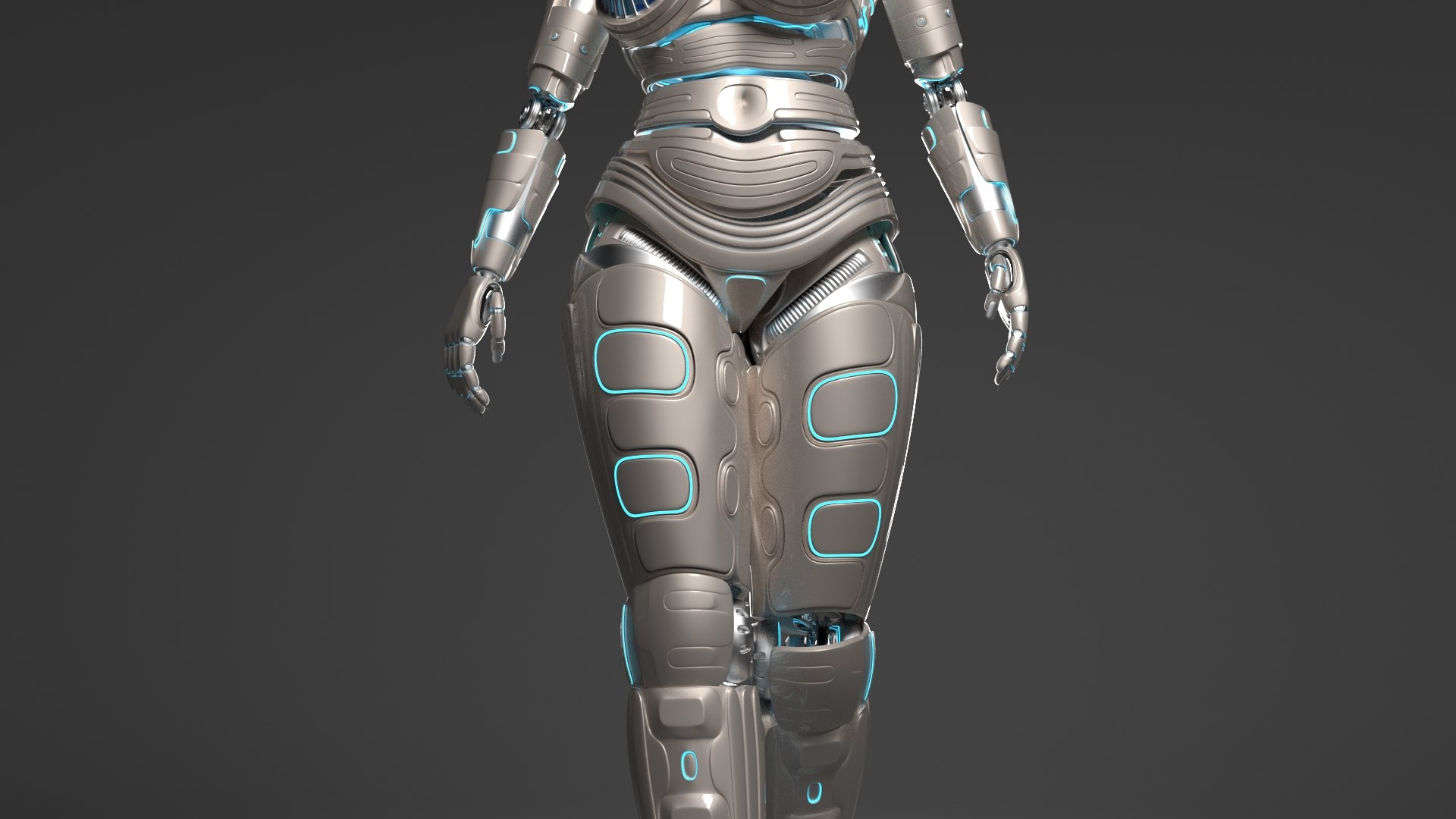 3D Lady Robot Rigged Character - TurboSquid 1312335