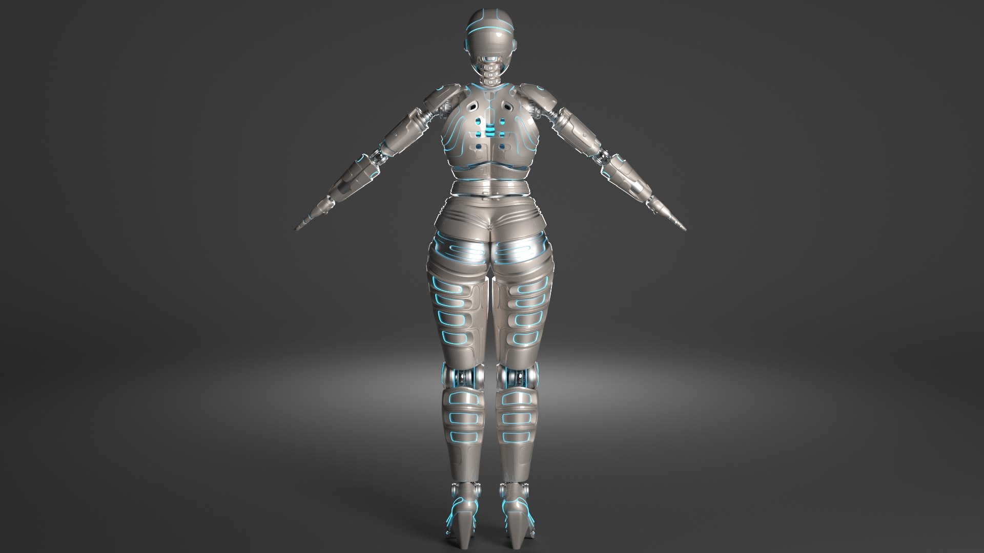 3D Lady Robot Rigged Character - TurboSquid 1312335