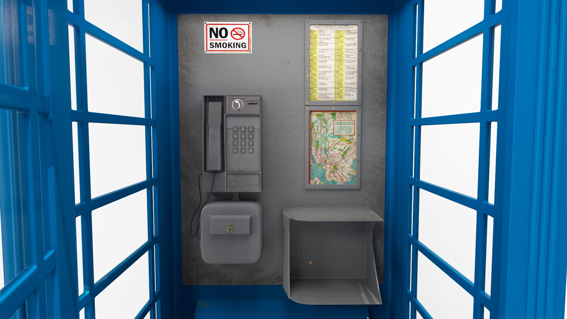 London Phone Booth Blue 3D - TurboSquid 1958460