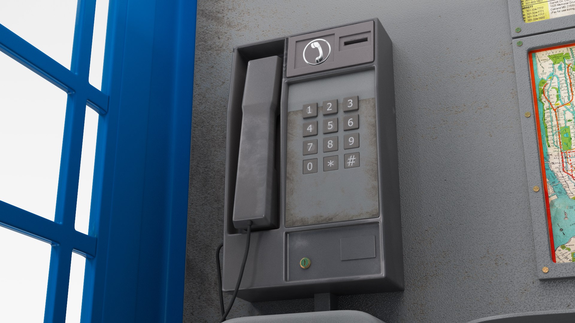 London Phone Booth Blue 3D - TurboSquid 1958460