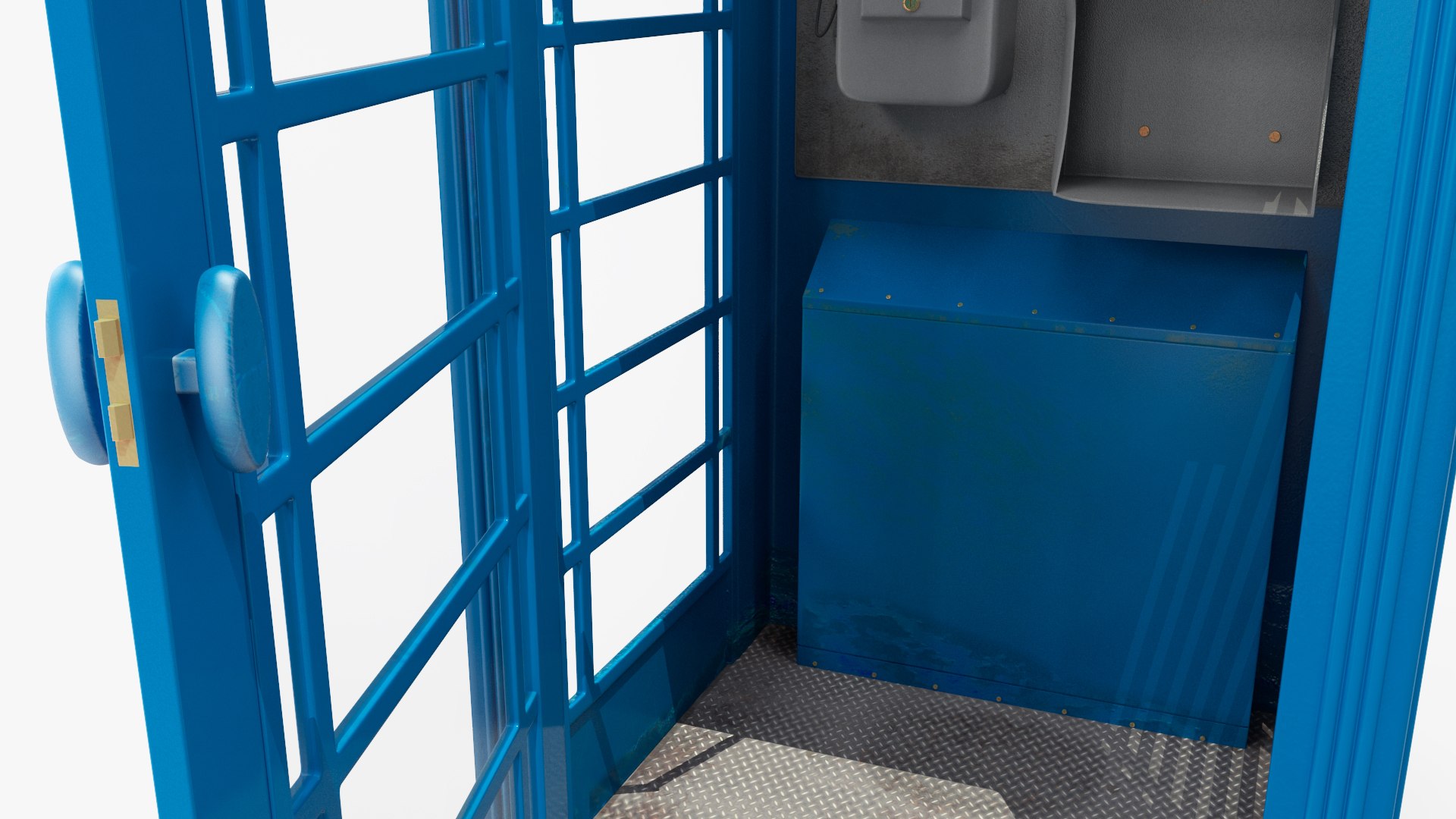 London Phone Booth Blue 3D - TurboSquid 1958460