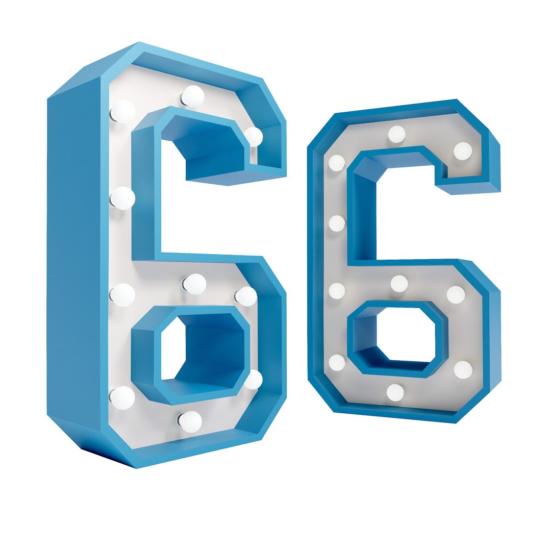 3D Marquee number six led glow sign 3dmodel - TurboSquid 1973238